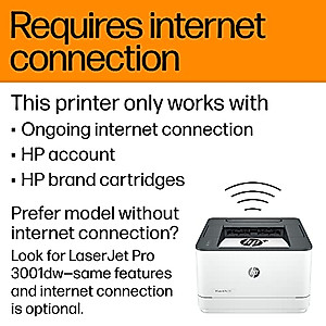 HP LaserJet Pro 3001dwe Wireless Black & White Monochrome Printer with HP+ Smart Office Features