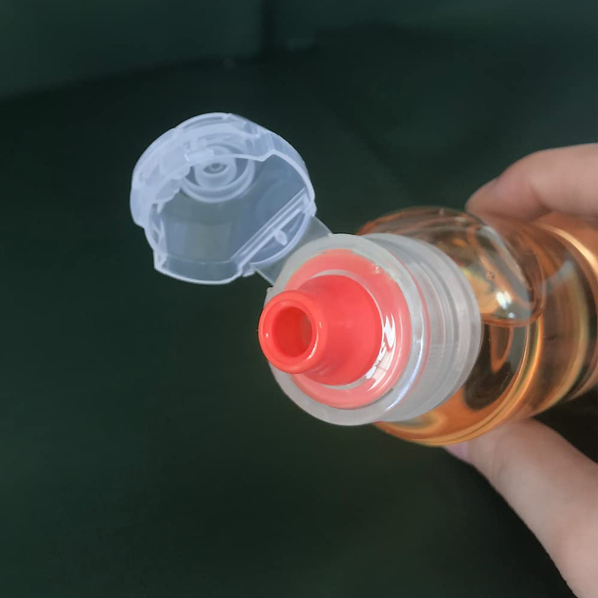 HYMAOME 4pcs Plastic Honey Squeeze Bottle Travel Condiment Dispenser Flip Top Reusable/Refillable/Leakproof Little to-go Containers,Camping Trip Sauce Bottles,Lunch/Picnic Condiment Bottles