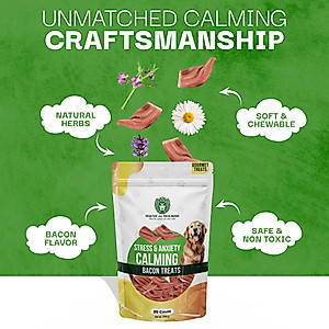 Nautical Nourish Calming Bacon Dog Treats - Help Relief Anxiety, Balance Stress Levels and Overall Mood, Supports Relaxation for Dogs, 30 Count