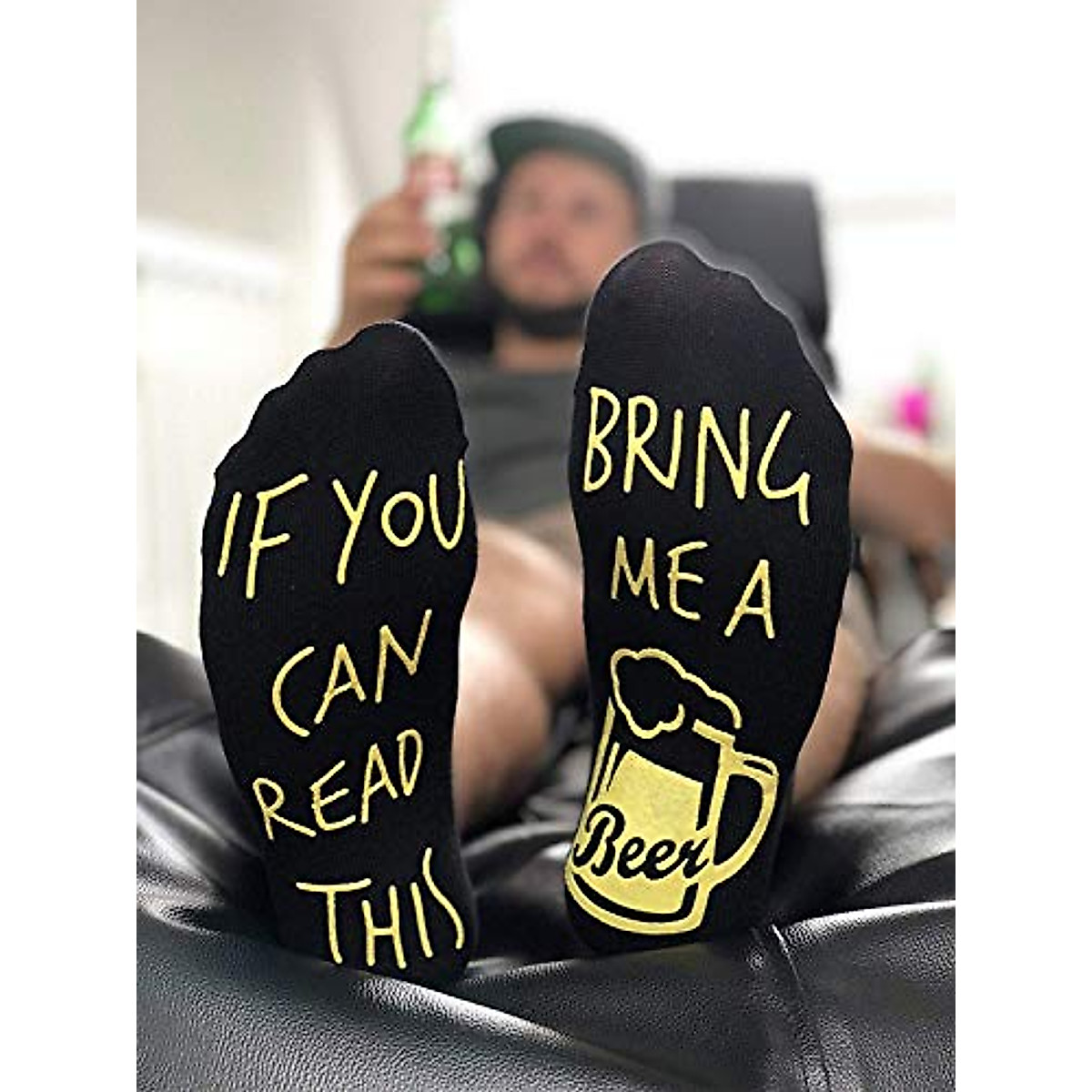 'If You Can Read This Bring Me A Beer' Funny Ankle Socks For A Beer Lover