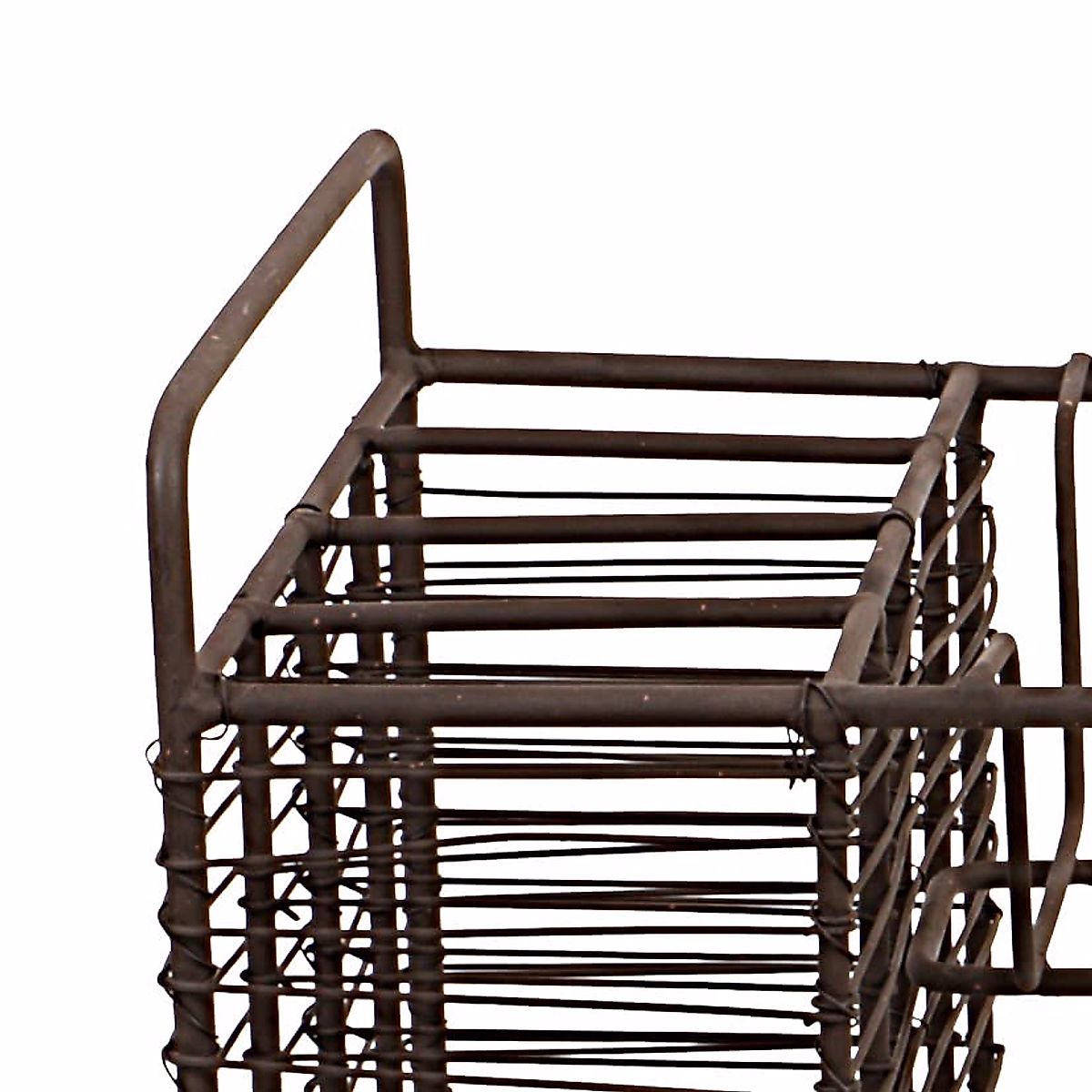 Creative Co-Op 2-Tier Metal Dish Rack with Utensil Compartment