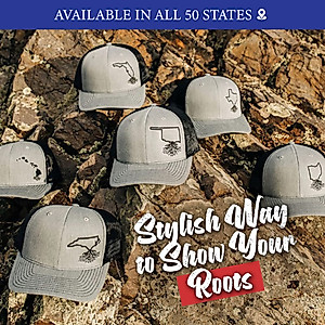 WYR Clothing Snapback Hat with State Map Design, Stylish Hats for Men and Women, Polyester Cotton Baseball Cap with Mesh Back, Six-Panel Trucker Hats, Universal Size