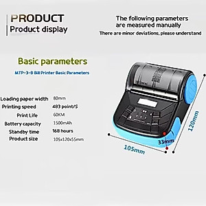 GZGYNADAST NOT for iOS/ipad/MAC/iPod, only Compatible with Android/Windows,80mm Portable Bluetooth Receipt Thermal Printer Wireless Ticket Bill Invoice pos Printer for Small Business