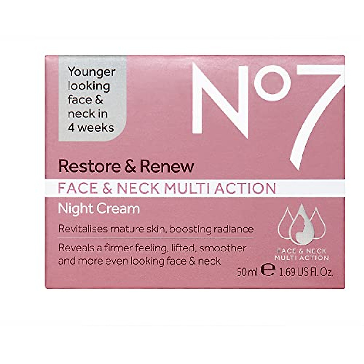 No7 Restore & Renew FACE & NECK MULTI ACTION Cream 1.69 fl oz