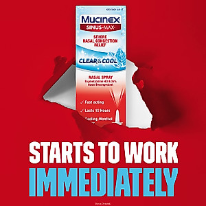 Mucinex Sinus-Max Nasal Spray Clear & Cool, 0.75 oz Packaging May Vary (Pack of 2), 1.5 fluid ounces