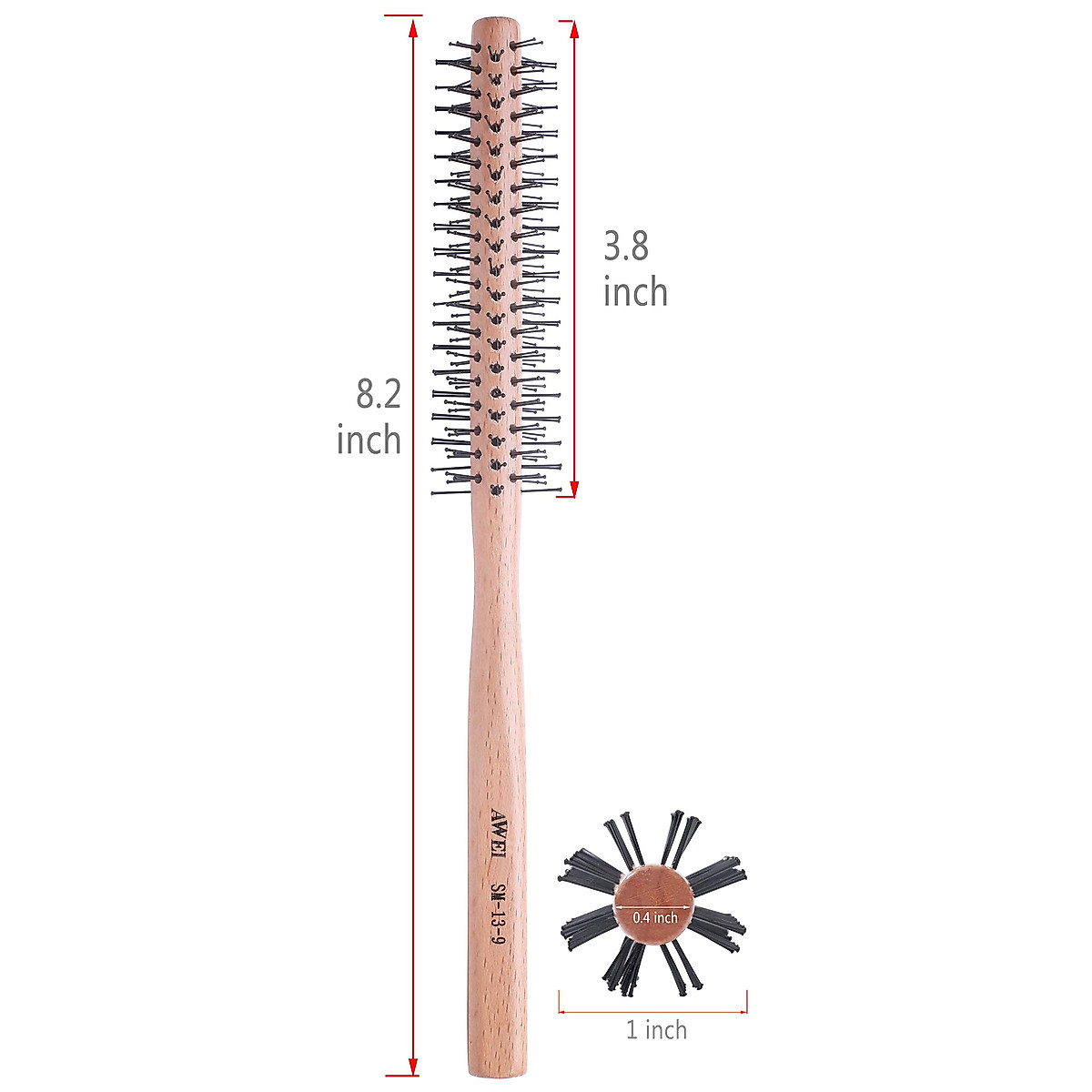 PERFEHAIR Small Round Brush for Short Hair, 1 Inch Mini Quiff Roller for Women and Men, Best for Thin Hair, Bangs, Beard, Styling, Lifting, Curling