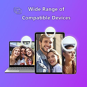 Whellen Selfie Ring Light with 36 LED for Phone/Tablet/iPad Camera [UL Certified] Portable Clip-on Fill Round Shape Light-White