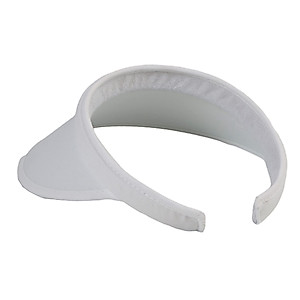 TopHeadwear Sports Cotton Twill Clip-On Visor 3.5 Inch Wide Brim, White