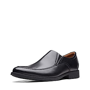 Clarks Men's Whiddon Plain Loafer, Black Leather, 9.5 Wide