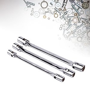 Multifunctional Swivel Box End Head Flexible Socket Wrench Spanner Set For Automotive Maintenance Home Improvement 3pcs Swivel Head Spanner Wrench Flexible Socket Double Point Spanner Hand Tool Wrench