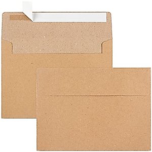 50 Pack Kraft Envelopes, 5x7 Envelopes for Invitations, A7 Invitation Envelopes, Brown Kraft Envelopes for Personalize Gift Cards, Wedding, Baby Shower, Birthday Party