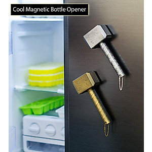 Nidavellir 2-Pack Magnetic Hammer Shaped Beer Opener and Glove Keychain Bottle Opener, Beer Gifts Bottle Opener for Men, Husband, Dad, Grandpa, Boyfriend