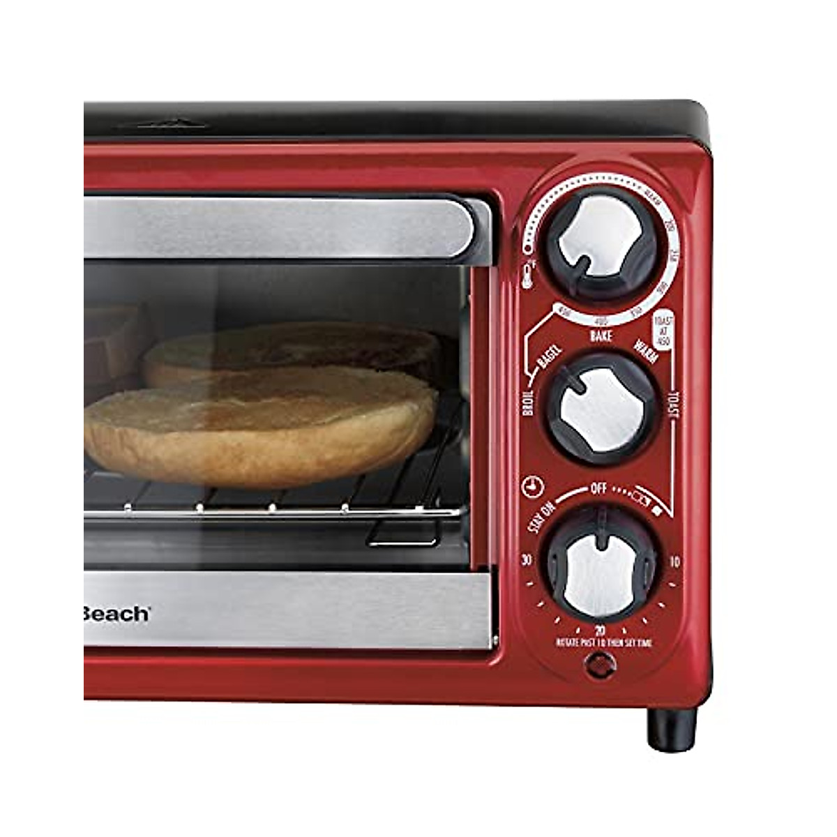 Hamilton Beach 4-Slice Toaster Oven, Red