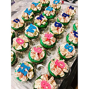 Hedume 7 Pack Cupcake Containers, 24 Counts Stackable Plastic Cupcake Boxes with Detachable Lid Perfect for Cupcakes, Muffin, BPA-free