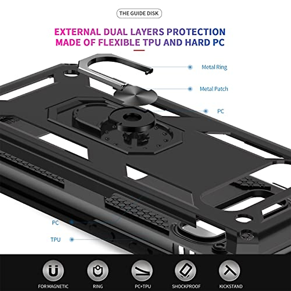LeYi for Samsung Galaxy S10 Case [Not Fit S10 Plus], Samsung S 10 Case with [2 PCS] 3D Curved Screen Protector and Camera Lens Protector, Military-Grade Phone Case with Ring Stand for S10, Black