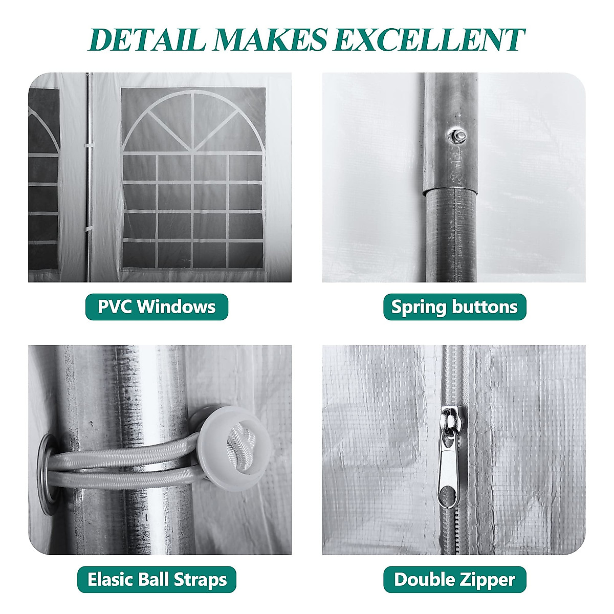 GARTOO 13' x 20' Canopy Party Tent & Carport - Heavy Duty Outdoor Wedding Gazebo with 4 Sand Bags, Event Shelter Canopy for Outdoor Event, Wedding, Birthday Party