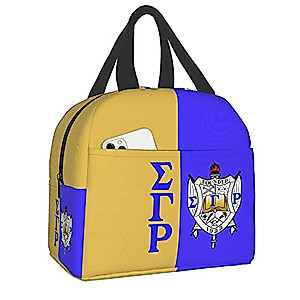 Cmxljwyt Sigma Gamma Rho Lunch Bag Tote Meal Bag Reusable Insulated Portable Game Lunch Box Handbags for Women Mens, one size