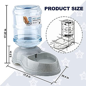 Dog Water Dispenser for Large Dogs and Cats, 3 Gallon Gravity Automatic Feeder, Cat and Dog Water Dispenser Station, Cat Water Dispenser, Large Size Dog Drinking Fountain (Grey)