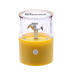 OZUAZ Lid Electric Plastic Grinder Herb Grinder, Blades Updated Spice Grinder, Electric Rechargeable Grinder with Transparent Chamber, High-efficiency, Portable and Waterproof coffee Grinder(Black)