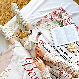 Boss Lady Gifts For Women, Gifts For Female Boss Blankets 60"x50", Boss Day Gifts, Boss Appreciation Gifts For Women, Boss Birthday Gifts For Women, Going Away Gift for Boss, Boss Gifts For Christmas