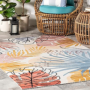 nuLOOM Ally Nautical Machine Washable Indoor/Outdoor Area Rug, 8' x 10', Multicolor