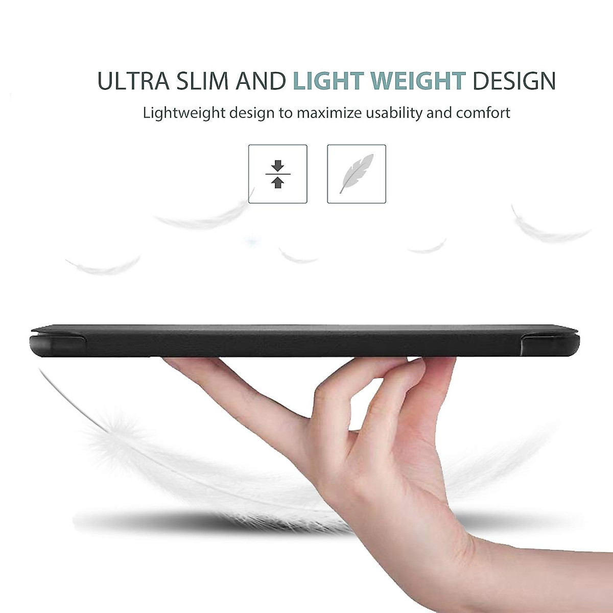 ProCase for LG G Pad 5 10.1 FHD Case, Slim Light Smart Cover Trifold Stand Hard Shell Folio Case for 10.1 inch LG G Pad 5 2019 (Model LM-T600/ LM-T605) -Black