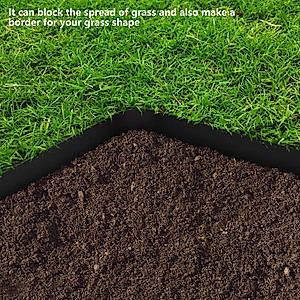 Watayo 50 FT Grass Barrier Landscape Edging Coil -5 inch Depth Terrace Board Edging -Flexible Garden Bed Edging -Weed Barrier Edging for Garden Lawn Area Driveway Path Sidewalk