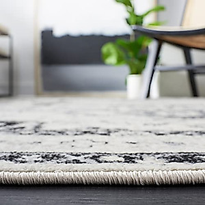 SAFAVIEH Brentwood Collection 4' x 6' Ivory/Black BNT852A Medallion Distressed Non-Shedding Entryway Living Room Foyer Bedroom Accent Rug