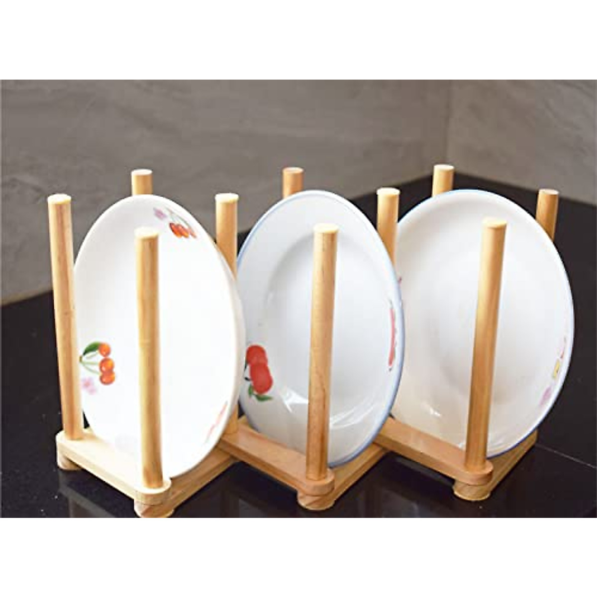 Cyauatt Wooden Cup Bottle Drying Rack, Retractable Drinking Glass and Sports Bottle Drainer Rack,Stand Cup Dish Holder and Plastic Bag Dryer Rack