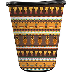 RNK Shops African Masks Waste Basket - Single Sided (Black)