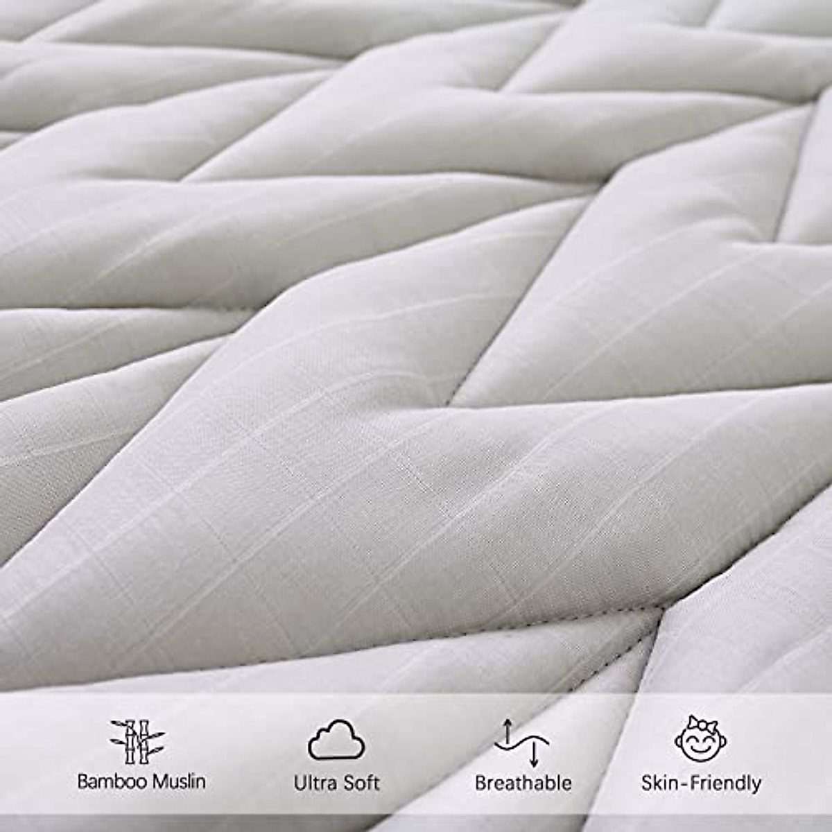 Baby Play Mat 71'' x 59'' (Improved Thickness), Muslin Toddler Playpen Mat, Large Baby Mat for Floor, Non Slip Cushioned Baby Crawling Mat Compatible with ANGELBLISS & BLBBLBGDD’s Playpen, Grey