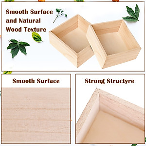 8 Pack Unfinished Wooden Box, 6 x 6 Inch Square Rustic Small Wooden Box Craft Organizer Container Box for Storage, Home Decor, Art Collectibles, Desktop Decor, Succulent Plant Pot, Drawer, DIY Craft