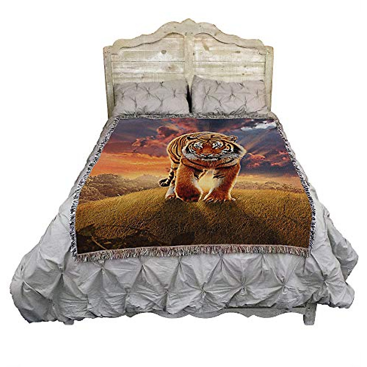 Pure Country Weavers Rising Tiger Blanket by Vincent HIE - Gift Tapestry Throw Woven from Cotton - Made in The USA (72x54)