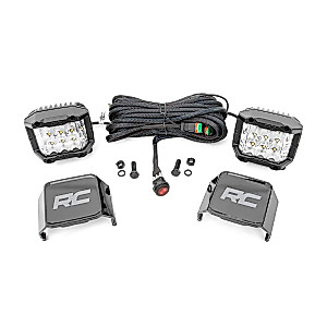 Rough Country 3" Wide Angle OSRAM LED Lights | 13,500 Lumens | Pair - 70904 , Black