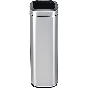 Global Industrial 8 Gallon Stainless Steel Slim Open Top Receptacle