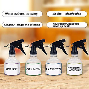 Spray Bottles, 8 Pcs 8oz Plastic Spray Bottles Durable Clear Empty Spray Bottles with Adjustable Spray Head for Plant Watering, Haircutting, Kitchen Cleaning, Alcohol Disinfection, Pet Cleaning.