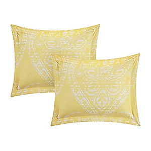 Chic Home 8 Piece Sicily Oversized Overfilled Comforter Set, King, Yellow