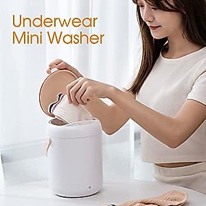 Joiena Portable Washing Machine 3L mini washer for Underwear, Socks, Baby Clothes, Beauty Accessories, Compact Small Laundry for Apartment Dorm, Home, Travelling (White)