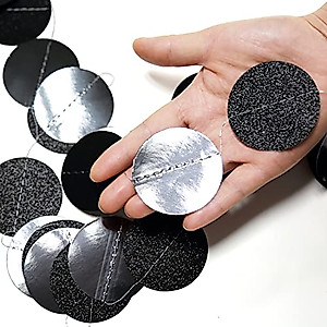 6 pcs Black Fringe Curtains Party Decorations with Garlands Streamers Photobooth Props Party Backdrop Background for Wedding Halloween Birthday Bridal Shower Bachelor Party Supplies 