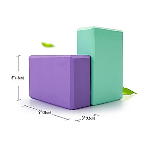 Dofover Set of 2 Yoga Blocks EVA Foam Exercise Bricks Provides Stability Balance and Support Improve Strength - 9 x 6x 3 inches (Orange)