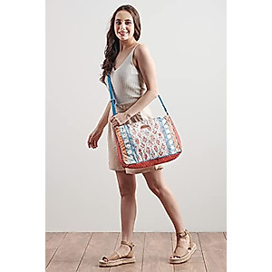 Maison d' Hermine Hand Bag Cotton Adjustable Shoulder Strap Easter Cross Body Tote purse with Zippered & Slip Pockets for Women Office Travel School College Shopping, Romane