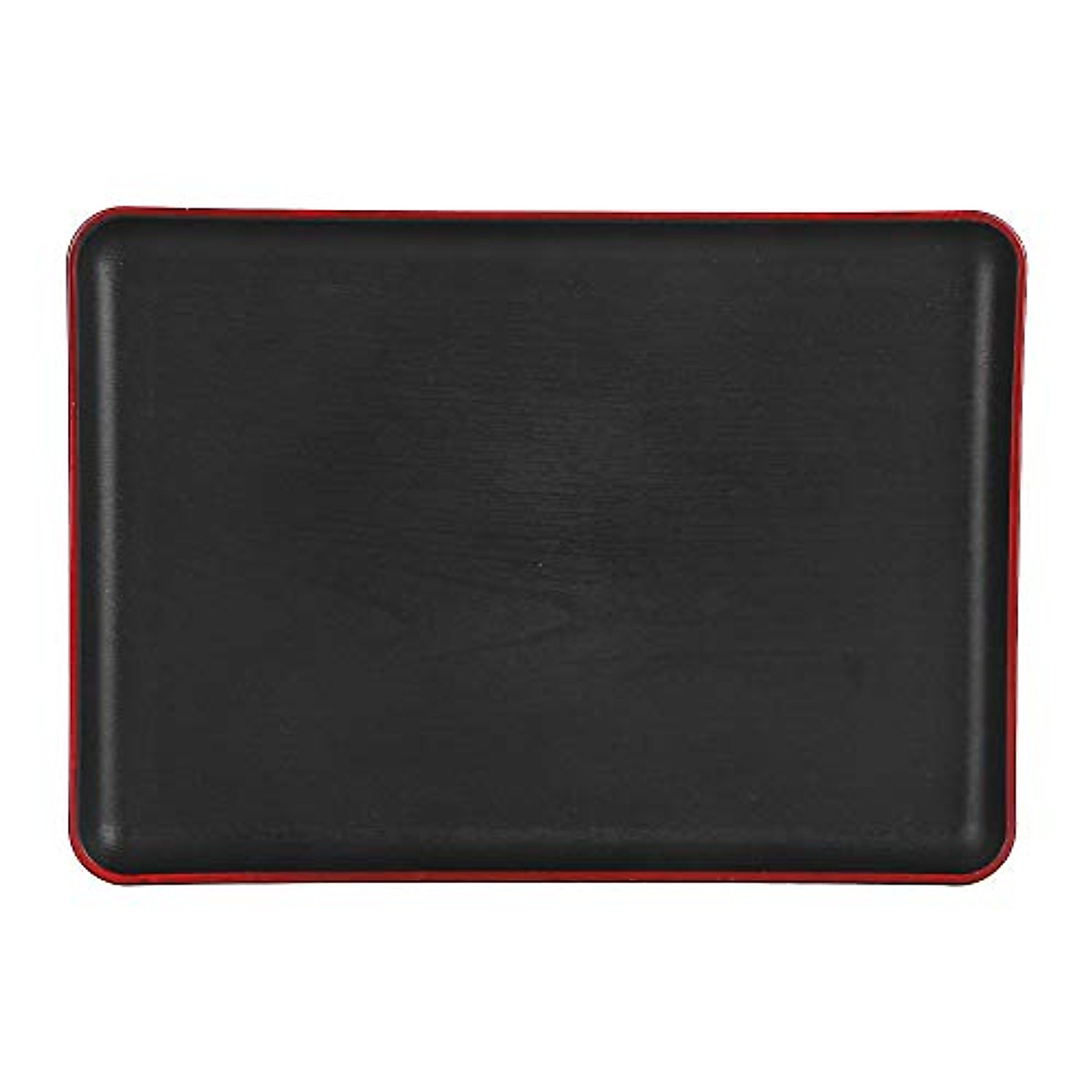 Serving Tray, Anti‑Skid 3 Sizes Wood Grain/Black Rectangular Coffee Table Tray, for Holding Food Holding Drinks(692 Korean Wood Grain)