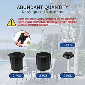 AQEENURA 8 Pieces Patio Umbrella Replacement Parts Kit Patio Table Umbrella Hole Ring Plug Cover and Cap Umbrella Stand Base Screw Umbrella Pole Cap (8PCS)