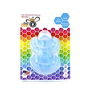 BeeBee 2 Soft Silicone Infant Pacifiers, BPA-Free, Lightweight & Orthodontic, Newborn Soothie Pacifier, Natural Suckling, indicated 6-12 Months (Blue)