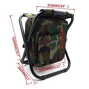 HTTMT - Foldable Outdoor Multi-Function Fishing Backpack Beach Chair Stool w/Cooler Bag [Item Number: ET-Seat001]