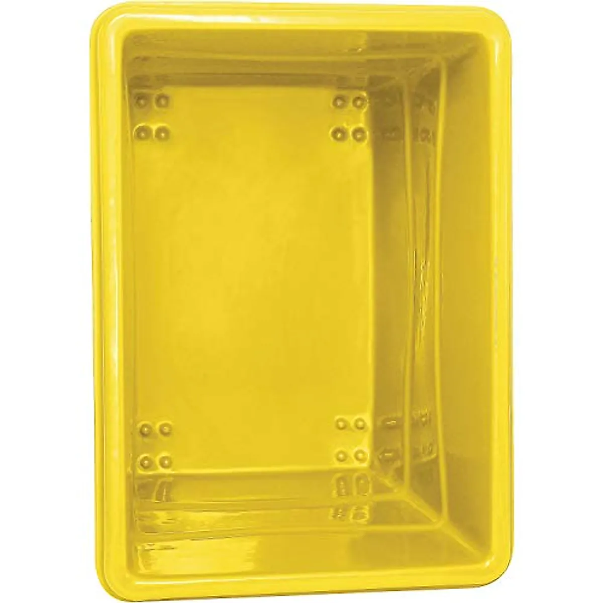Global Industrial 16 Bushel Plastic Bulk Box Truck, Steel Chassis Base, Yellow, 42-3/5"L x 30" W x 35-3/5"H