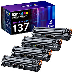 E-Z Ink (TM) Compatible Toner Cartridge Replacement for Canon 137 CRG 137 CRG137 9435B001AA to use with ImageClass D570 MF236n MF216N MF227dw MF247dw MF212w MF217w MF244dw Printer (Black, 4 Pack)