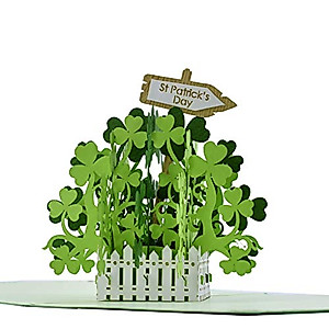 CUTE POPUP - St. Patrick's Day Pop Up Cards, New Grand Opening with Unique Green Shamrock Design, Sophisticated Details Come in Shining Envelope - The Perfect 3D Card for Family and Friends