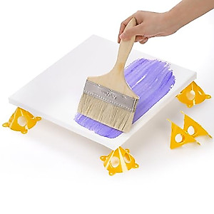 Bekith 40 Pack Yellow Cone Canvas and Cabinet Door Risers - Acrylic and Epoxy Pouring Paint Canvas Support Stands, 3.5"x2"