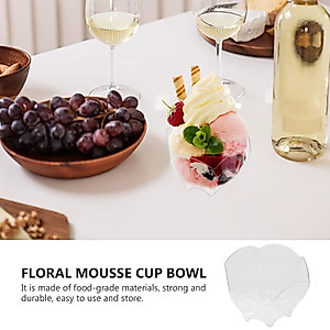 BESTonZON 90mlclear Dessert Cups 24pcs Flower Shaped Small Dessert Tumbler Cups Plastic Ice Cream Mousse Bowls Parfait Appetizer Cup Dish for Tasting Party